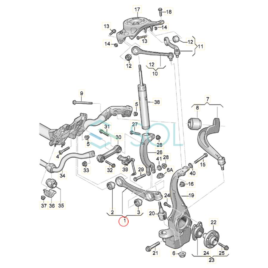 Audi アウディ A6 C7(4G2 4GC 4G5 4GD) A7(4GA 4GF) Q5(8RB) フロント ロアアーム コントロール ...