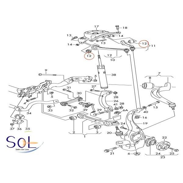 Audi アウディ A4 (8D2 8D5 B5 8E2 8E5 B6 8K2 8K5 8KH B8) A5 (8T3 8TA 8F7) フロント アッパーアーム ブッシュ左右共通 ...