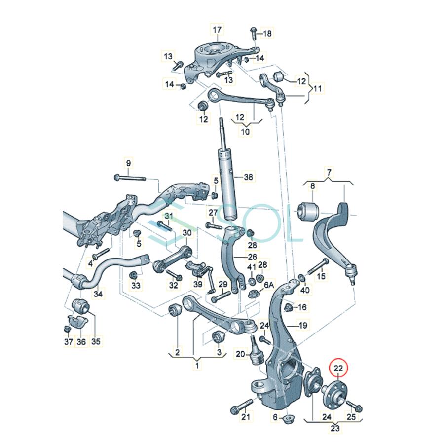 Audi（アウディ） A4 B8(8K2 8K5 8KH) A5(8T3 8TA 8F7) A7(4GA 4GF) フロント ホイールハブ ...
