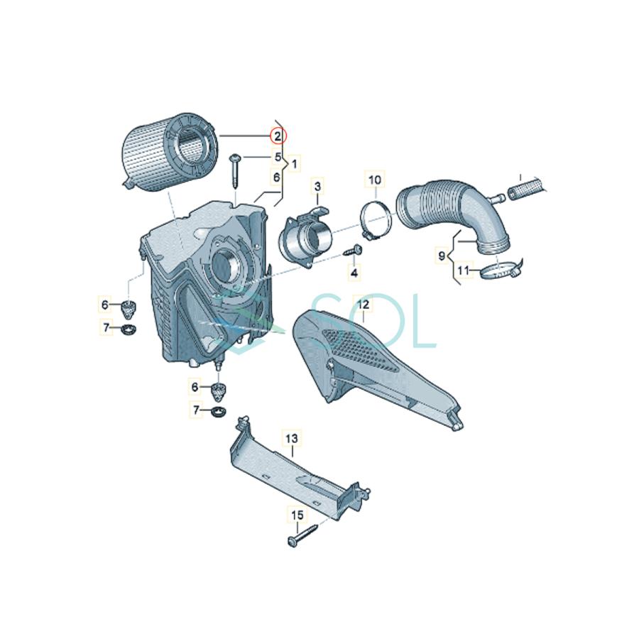 Audi アウディ A4 B9(8W2 8W5 8WC 8WD) A5(F53 F57 F5P) エアフィルター エアクリーナー 8W0133843C 出荷締切18時 : 自動車パーツの宝箱 ...