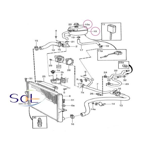 VOLVO ボルボ C70 S70 V70 エクスパンションタンク + フィラーキャップ セット 9141095 9445462 出荷締切18 ...