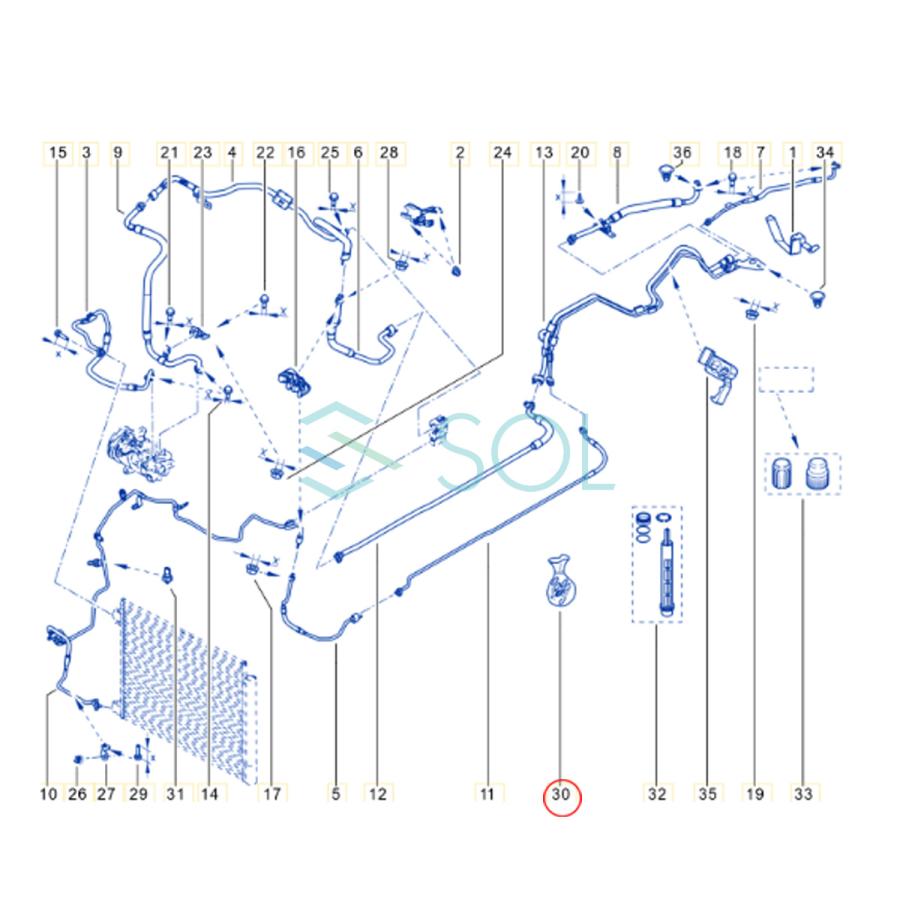 ルノー（RENAULT） 純正品 メガーヌ3 DZ0K Oリングキット エアコンシールキット メンテナンス 整備 補修 924750001R ...