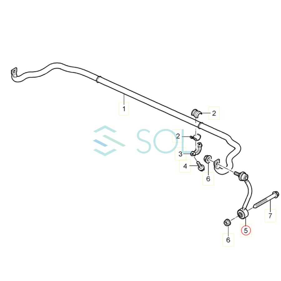 Audi（アウディ） Q7(4LB) リア スタビリンク スタビライザーリンク ボルト ナット付 左側 7L0505465A ...