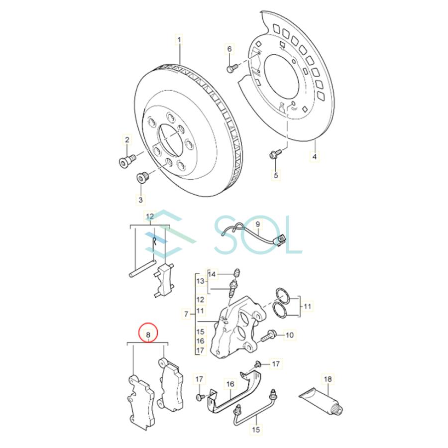 Audi リア ブレーキパッド ディスクパッド 左右セット 4枚 出荷締切18時 アウディ Q7 4L 7L0698451C ...