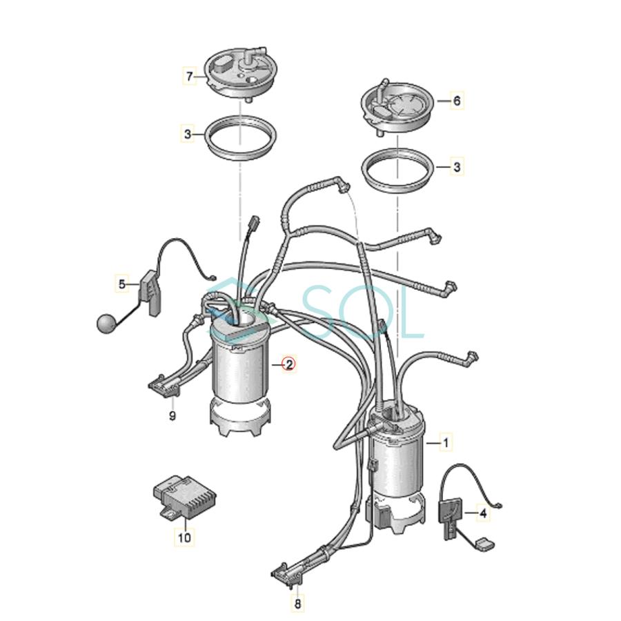 フォルクスワーゲン フューエルポンプ 燃料ポンプ 出荷締切18時 ワーゲン トゥアレグ 7P V8 FSI 7P0919087 : 自動車 ...