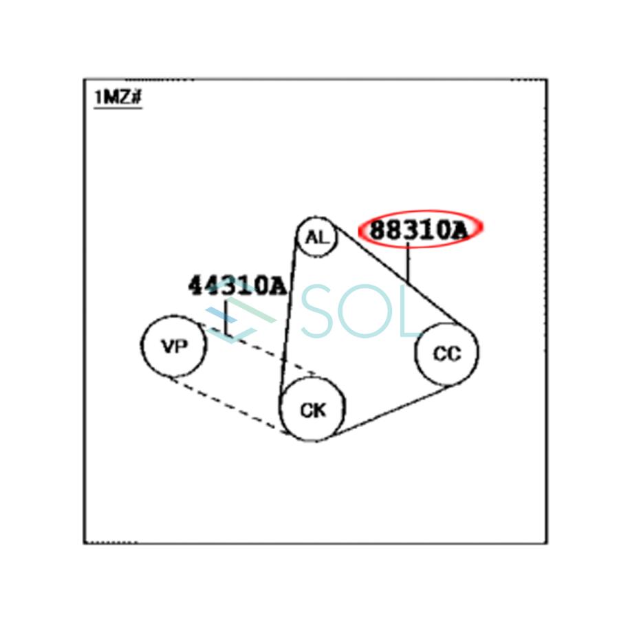 トヨタ ハイランダー クルーガー(MCU20W MCU25W) ファンベルト 6PK-1040 99366-31040 99366-K1040 ...