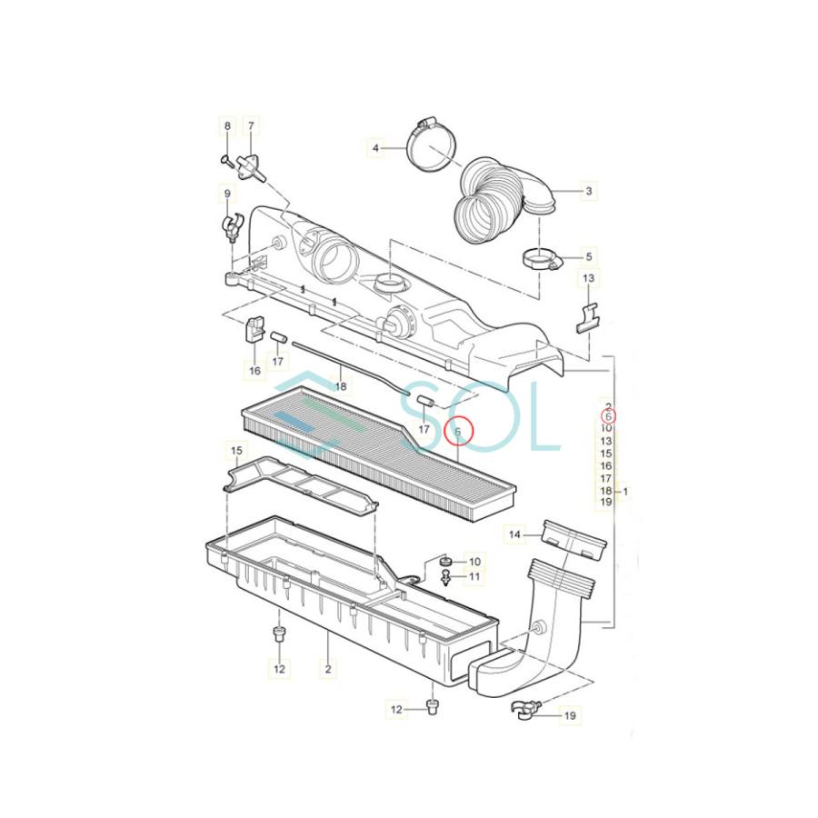 PORSCHE（ポルシェ） 911(996 997) エアフィルター エアエレメント エアクリーナー 99611013152 ...