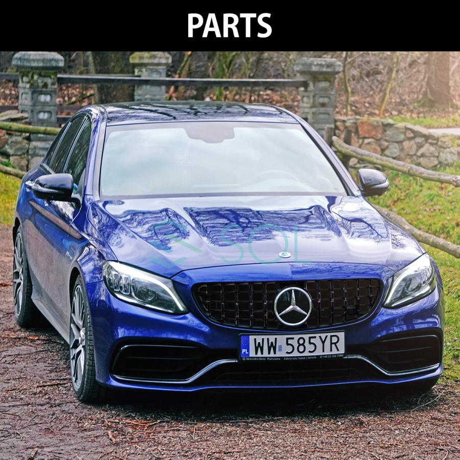 Mercedes-Benz Cクラス W205 S205 C205 A205 前期 C63AMG専用 後期C63ルック パナメリカーナグリル オールグロスブラック カメラ無 : 自動車パーツの ...