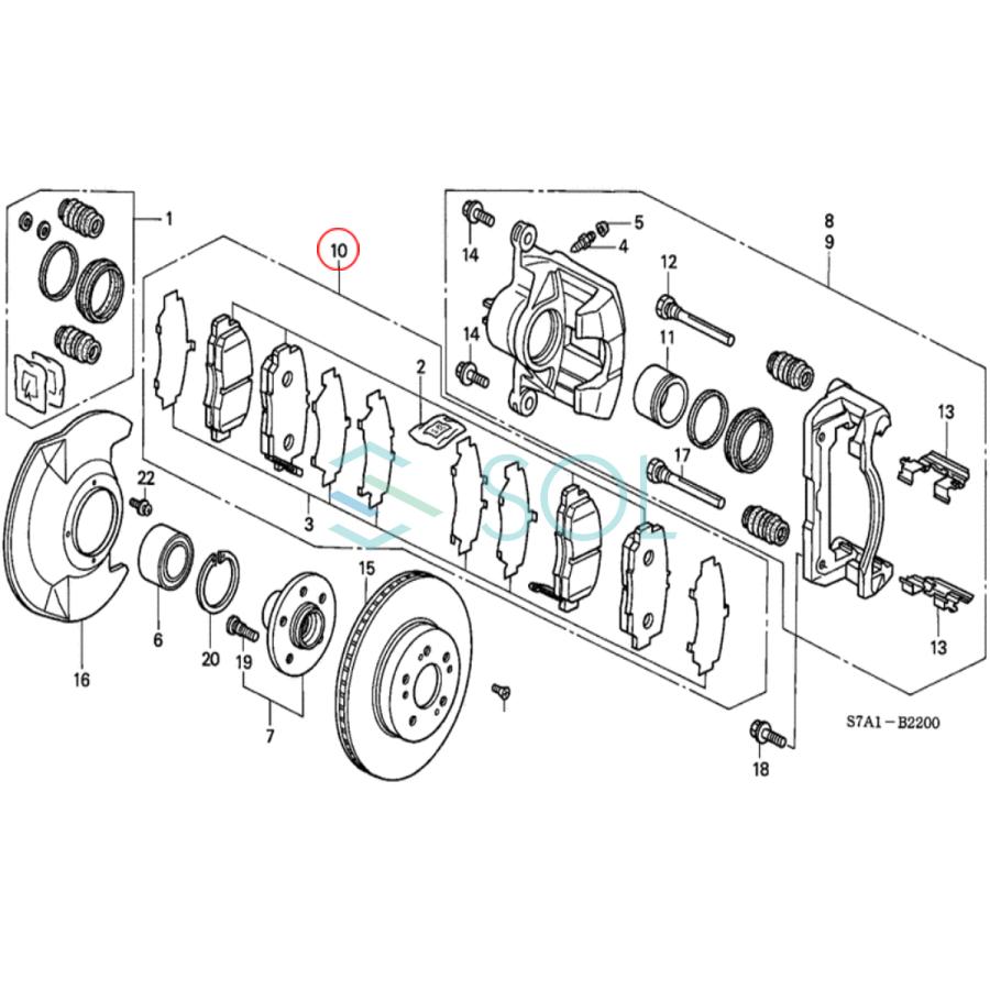 HAPAD フロント ブレーキパッド ディスクパッド 左右セット ホンダ エディックス BE2 BE3 BE4 BE8 シビック FD1 FD2 H4502-S7A-901 ...