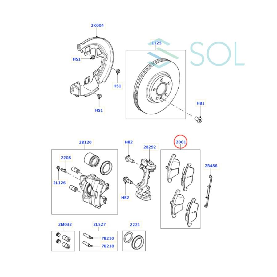 ランドローバー HAPAD レンジローバー イヴォーク L358 フロントブレーキパッド 左右セット LR027309 LR004936 ...