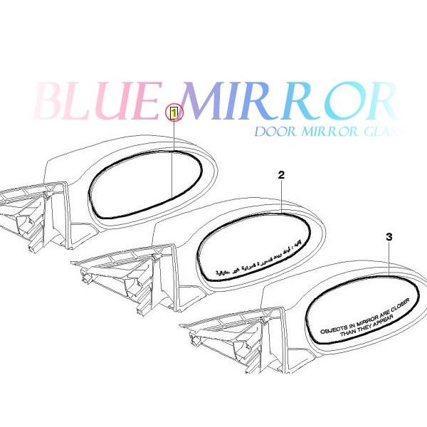 BMW E90 E91 E92 320i 323i 325i 335i (前期) ブルーワイド ドアミラーガラス ドアミラーレンズ 左右セット ...