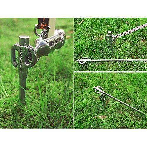 ペグ 45cm 係留ペグ 係留用ポール 係留用 ペット 大型犬 360度回転 ステンレス鋼420 固い地面 ステンレス キャンプ アウトドア キャンピングムーン K45 :B087CHHL3G ...