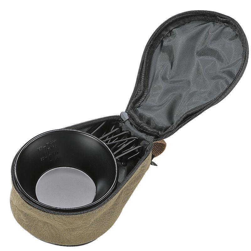 CAMPINGMOON シェラカップ 黒 ブラック セット 直火 ok ステンレス キャンプ アウトドア キャンプ用 コップ ラーメン 調理 おしゃれ 310ml 3点セット キャンピング ...