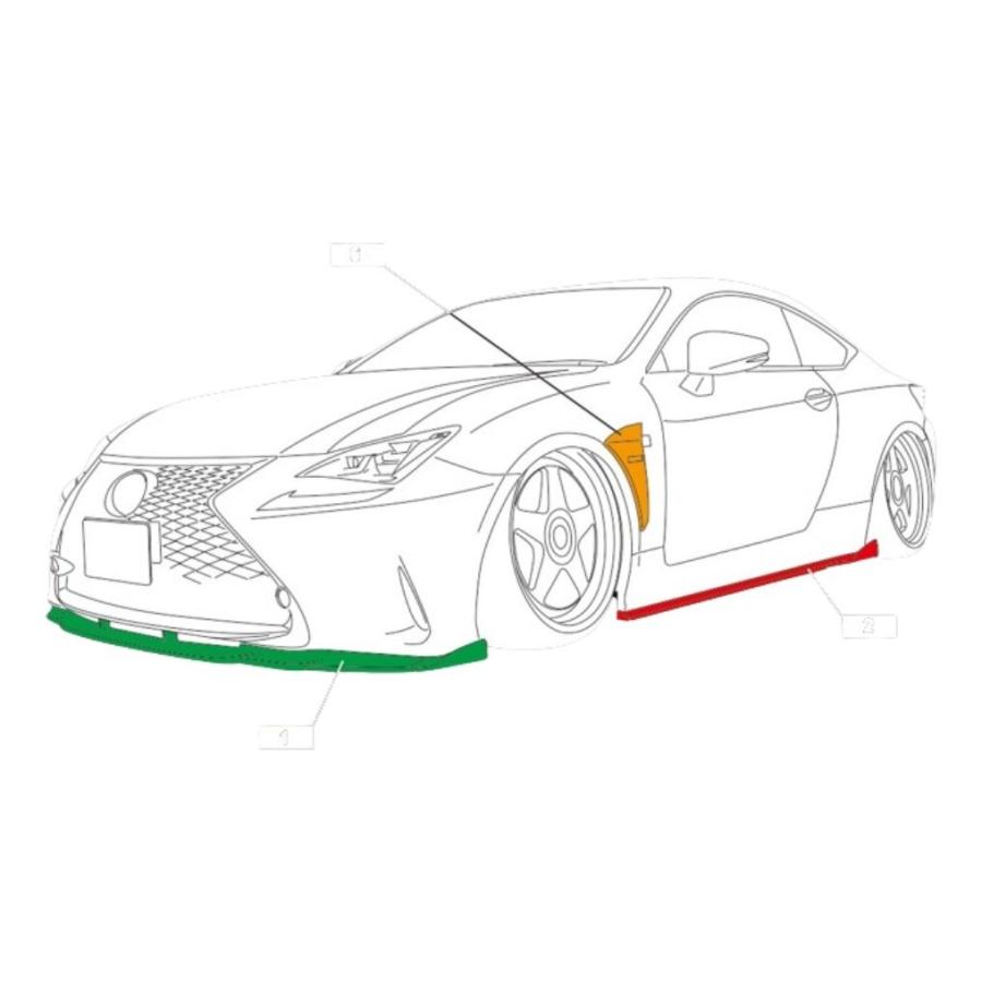 AIMGAIN 純VIP SPORT LEXUS レクサス RC RC350 RC300h F-SPORT 前期 フルキット 3点 2014.10-2018.9 エイムゲイン フロント サイド ...