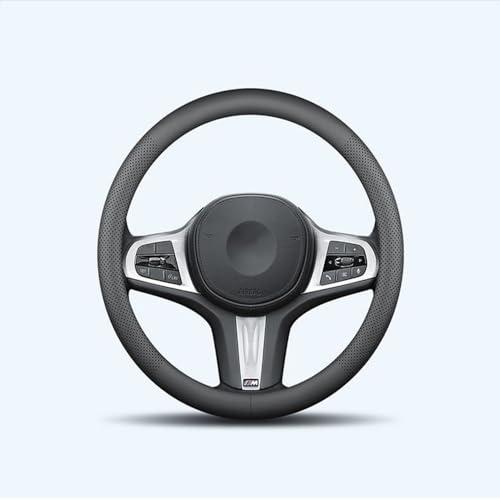 TATACLEA ハンドルカバー 軽自動車 普通車 多車種適応 車内装 O型 プレミアムレザー滑り止め、通気性、本革 ユニバーサル38cm（ブラ : hh650a9d9b58 ...