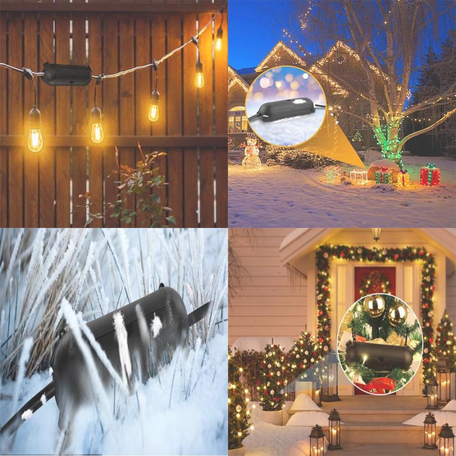 YIBOOOM 防水 延長コード 屋外 電源ボックス コンセント 防水ジャンクションボックス 電気プラグ保護 短絡の防止 クリスマスホリデーデコ : SOLVERTEX - 通販 ...