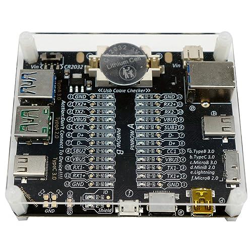 Treedix USBコネクタケーブルチェッカー アクリルケース付き データ転送 充電性能テスター type C/micro/type A ...