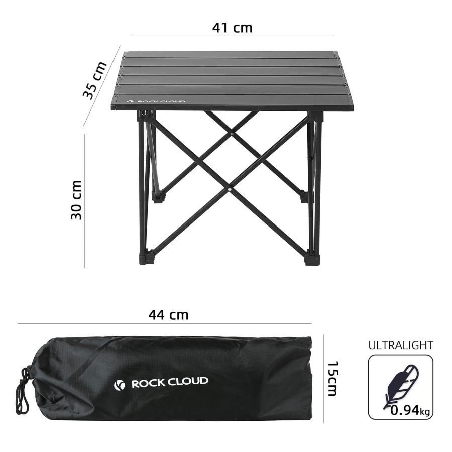 Rock Cloud キャンプテーブル 折りたたみ アルミ ロールテーブル コンパクト 超軽量 アウトドア 運動会 BBQ ハイキング ビーチ ...