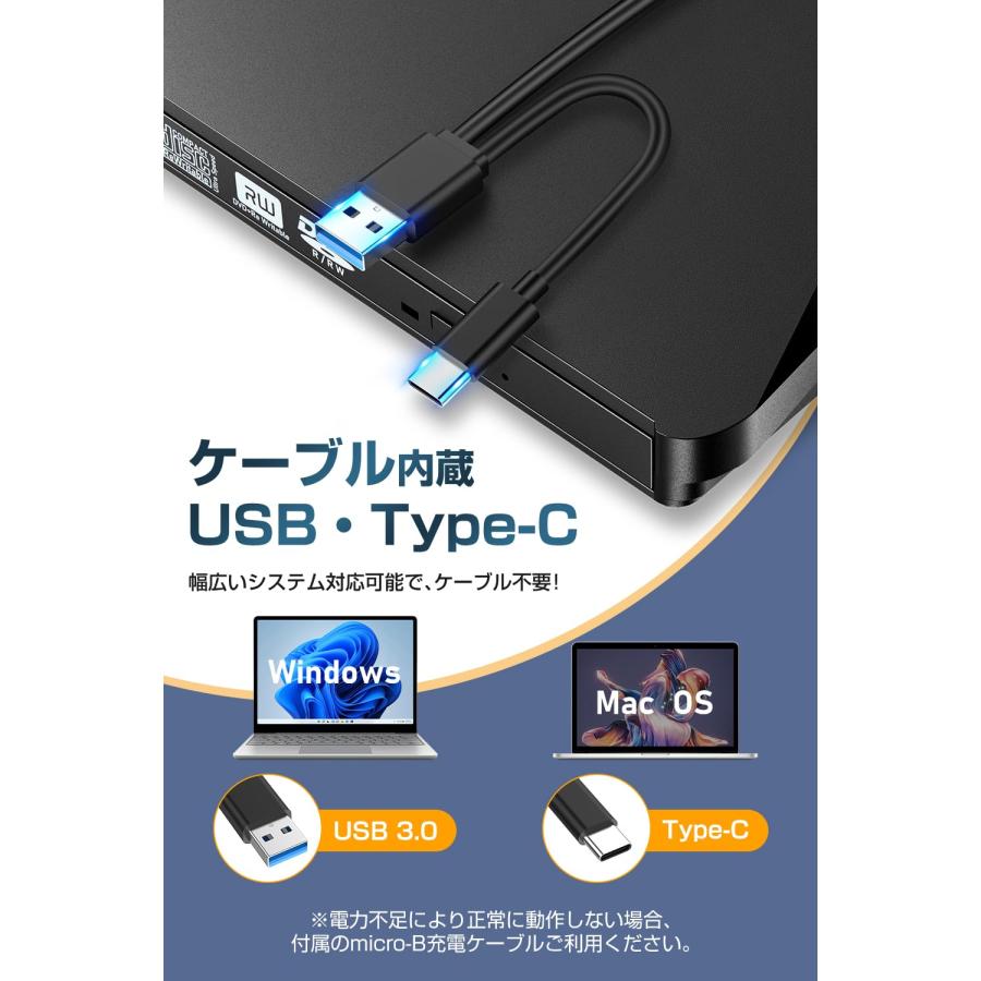 外付けDVDドライブ 2024新モデル・6つ多機能 ポータブルドライブ 薄型 typeC/USBポート CD/DVDプレイヤー 静音 高速 軽量 : SOLVERTEX - 通販 ...