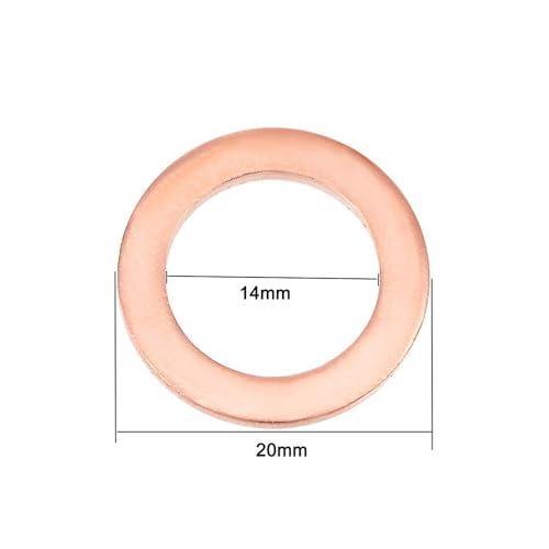 オイルドレンプラグガスケット コンプレッションワッシャー シーリングリング オイル交換用 外径20mm 内径14mm厚さ1.5mm 銅 M14 : za20d1c8c782 ...
