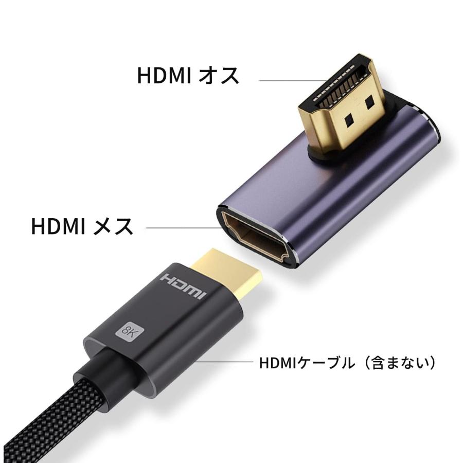 YFFSFDC HDMI-HDMIアダプター L型 2個セットL字 HDMI オス - メスアダプタ、左向き右向き 90° ミドルベン : SOLVERTEX - 通販 - Yahoo!ショッピング