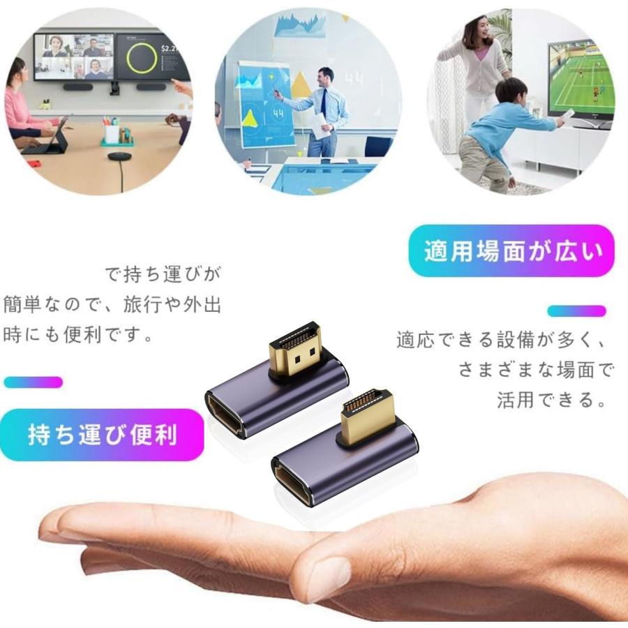 YFFSFDC HDMI-HDMIアダプター L型 2個セットL字 HDMI オス - メスアダプタ、左向き右向き 90° ミドルベン : SOLVERTEX - 通販 - Yahoo!ショッピング