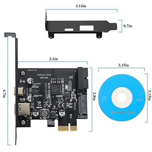 BEYIMEI PCI-E 1X to USB 3.2 Gen1 5Gbps 2ポート（タイプC+タイプA）拡張カード、19PIN 3. : SOLVERTEX - 通販 - Yahoo!ショッピング