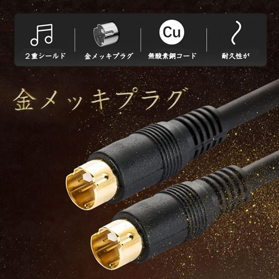 S端子ケーブル S端子ビデオケーブル S端子プラグ オス -オス 両側 映像ケーブ1m 黒 高耐久 FVC-126 : za59cca17851 : SOLVERTEX - 通販 ...