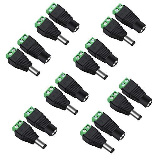 YFFSFDC DCジャック アダプター 5.5mm x 2.1mm DC電源プラグ 12V電源コネクタCCTVカメラや LEDテープライト用変 : SOLVERTEX - 通販 ...