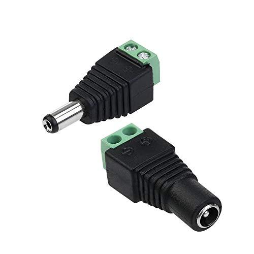 YFFSFDC DCジャック アダプター 5.5mm x 2.1mm DC電源プラグ 12V電源コネクタCCTVカメラや LEDテープライト用変 : SOLVERTEX - 通販 ...