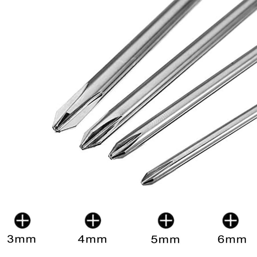 POHZE 精密プラスドライバー 窒化チタン ドローン用 4pcs セット（3.0mm 4.0mm 5.0mm 6.0mm ...