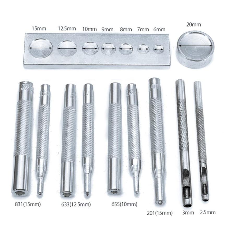 Itisyou カシメ 打ち具 レザークラフト セット スナップボタン 打ち具 ジャンパーホック 打ち具 レザークラフト ホック打ち具 11点セ : za9b4f20d498 ...