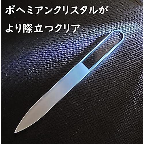 爪やすり チェコ の職人が仕上げた ガラス製 ネイルファイル 90mm 両面タイプ 透明ソフトケース入り クリア : SOLVERTEX - 通販 - Yahoo!ショッピング