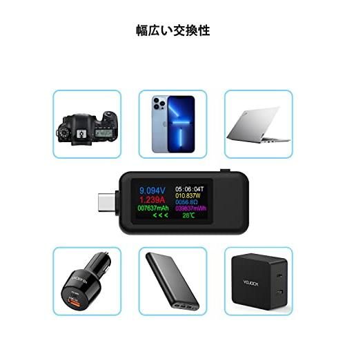 YOJOCK Type-c電流 電圧チェッカー、電流双方向対応Type-c テスター 画面回転 多機能表示 4-30V 0-5.1A : SOLVERTEX - 通販 - Yahoo!ショッピング