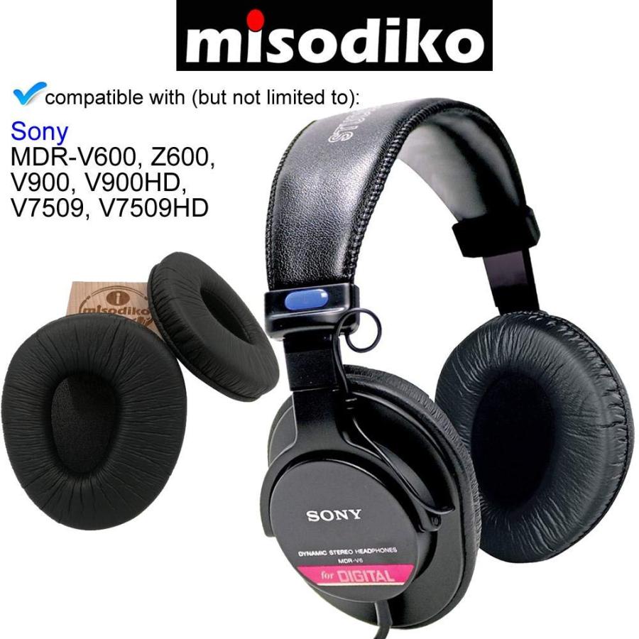 misodiko 交換用イヤーパッド クッションキット Sony MDR-V600 Z600 V900 V7509用 ヘッドフォン修理パーツ ...