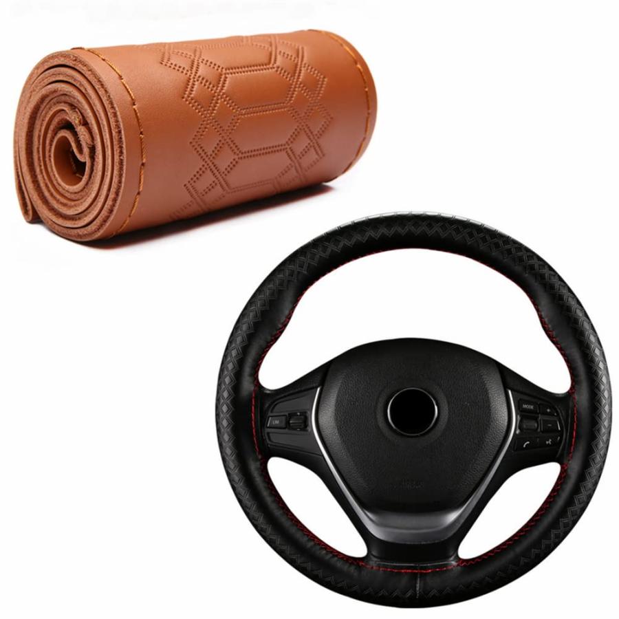 TATACLEA ハンドルカバー 編み込み式 本革 ステアリングカバー 通気性よし 手縫い 滑りにくい 持ちやすい 手触りよし 四季汎用 レッ : SOLVERTEX - 通販 - Yahoo ...