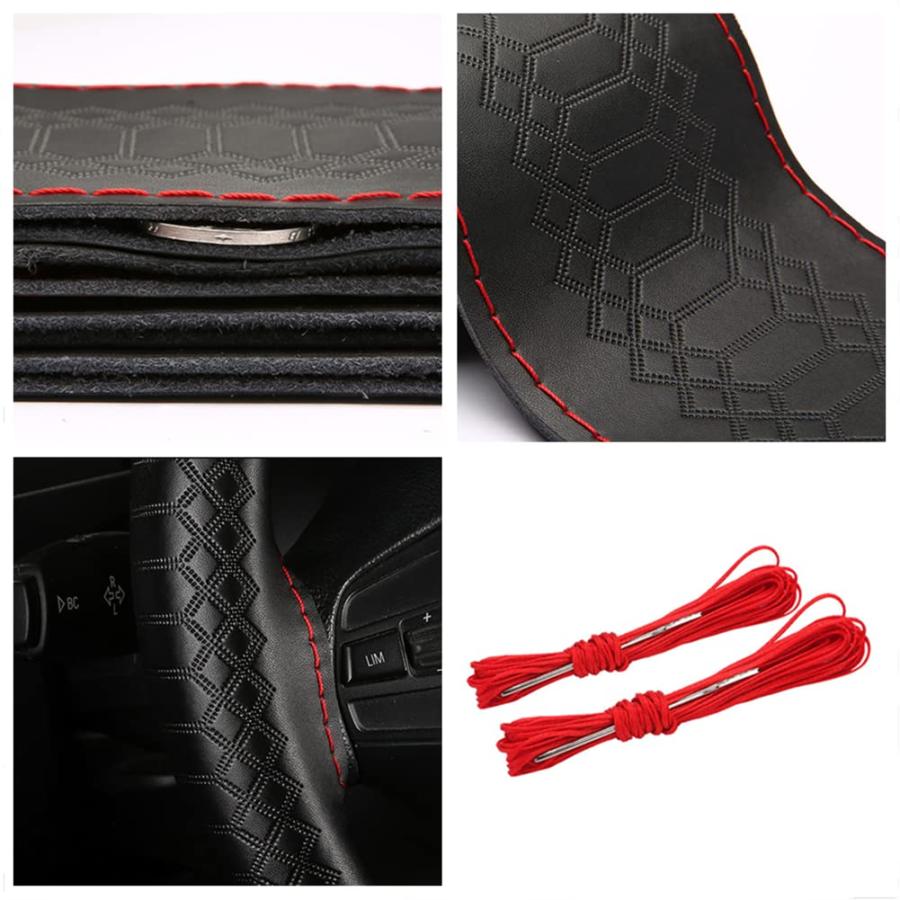 TATACLEA ハンドルカバー 編み込み式 本革 ステアリングカバー 通気性よし 手縫い 滑りにくい 持ちやすい 手触りよし 四季汎用 レッ : zad65353162e ...