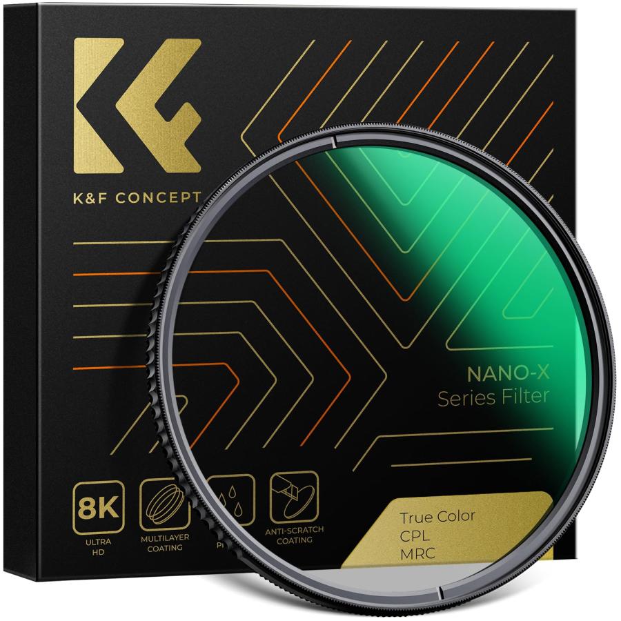 K&F Concept 67mm True Color CPLフィルター 黄色被り解消可能