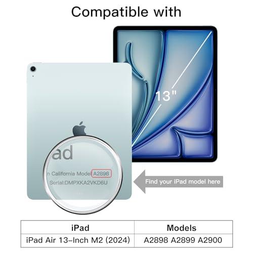 JEDirect iPad Air用 13インチ M2 2024 クリアケース 黄変防止 透明 耐衝撃 スリムタブレットカバー ハードPC背面 ...