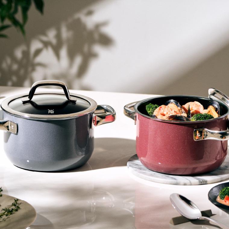 WMF ヴェーエムエフ 両手鍋 フュージョンテック ミネラル ハイキャセロール 16cm 送料無料 / IH対応 ガス火対応 深型 鍋 ガラス蓋付き : wmf-051 : ソムリエ@ギフト ...