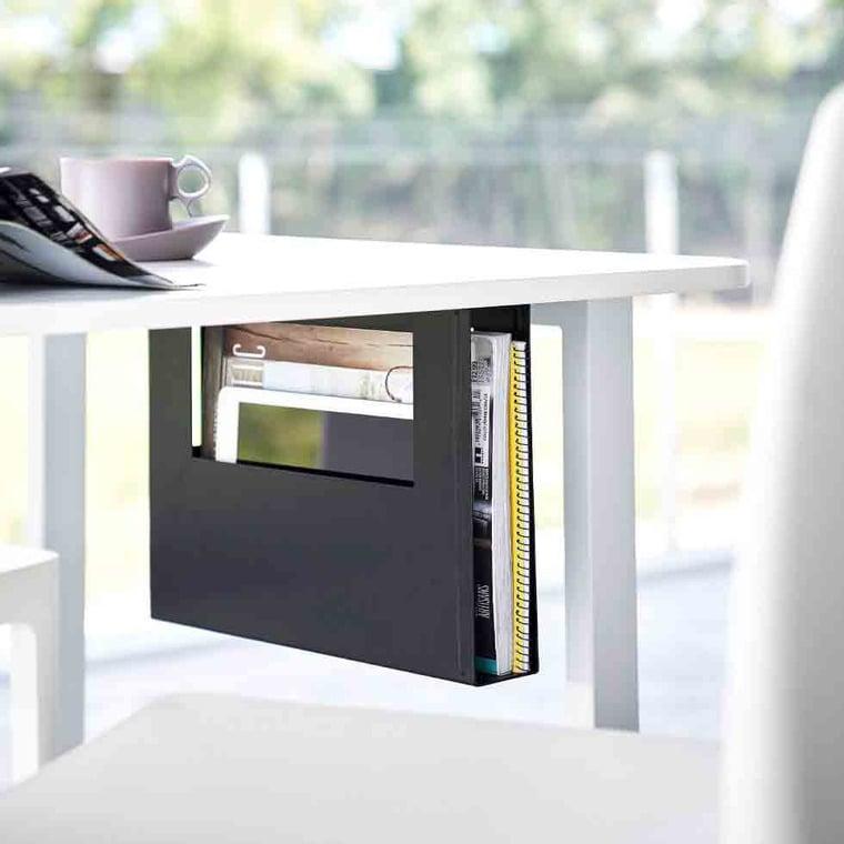 tower 山崎実業 デスク下A4ファイル収納ホルダー タワー 公式 1875 1876 ホワイト ブラック 送料無料 / 収納ケース 収納ポケット タブレット : ソムリエ@ギフト ...