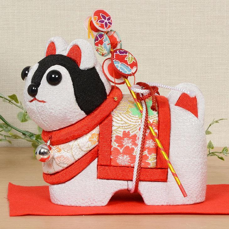 木目込み人形 No.1075-A 【張り子・戌】 完成品 贈り物 ギフトに最適 : 正栄作 曽根人形 - 通販 - Yahoo!ショッピング