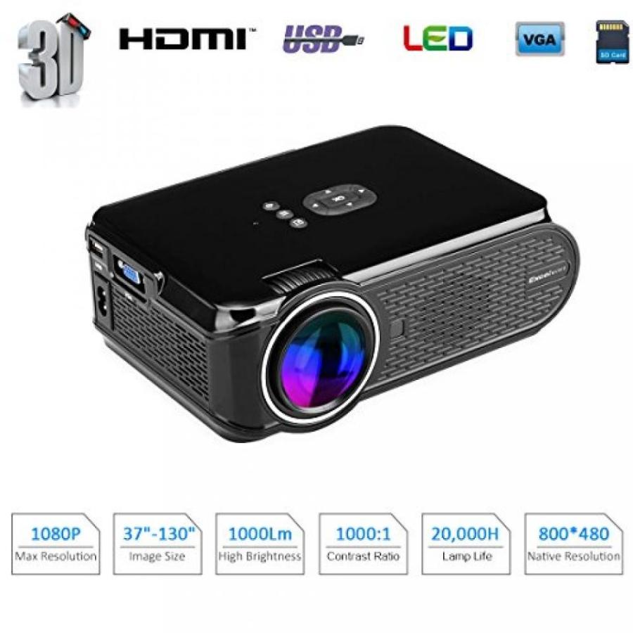 ホームシアター Excelvan Portable Mini LED Projector 1080p Support Multimedia ...