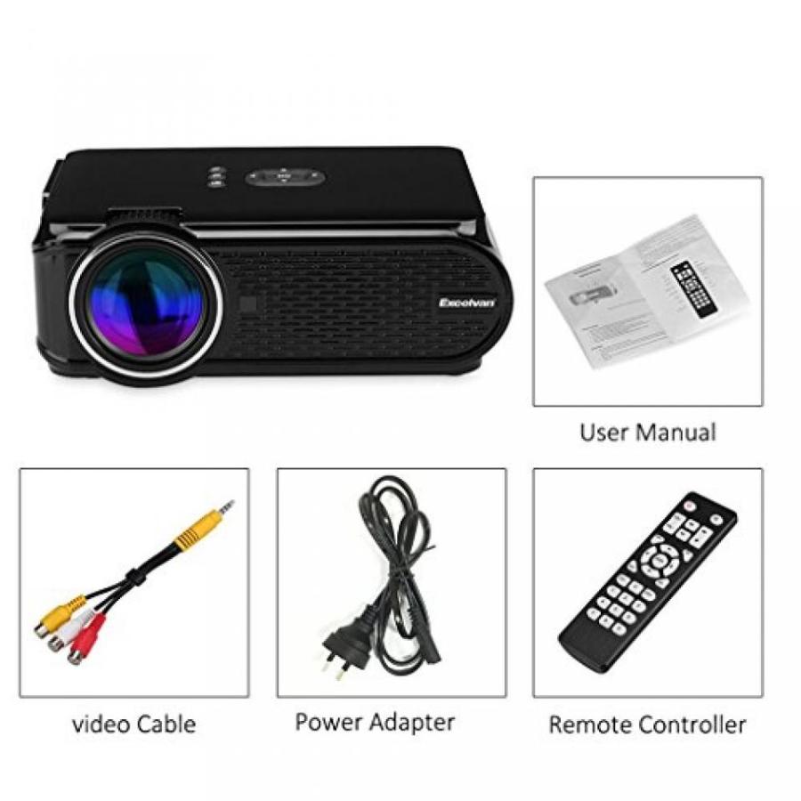 ホームシアター Excelvan Portable Mini LED Projector 1080p Support Multimedia ...