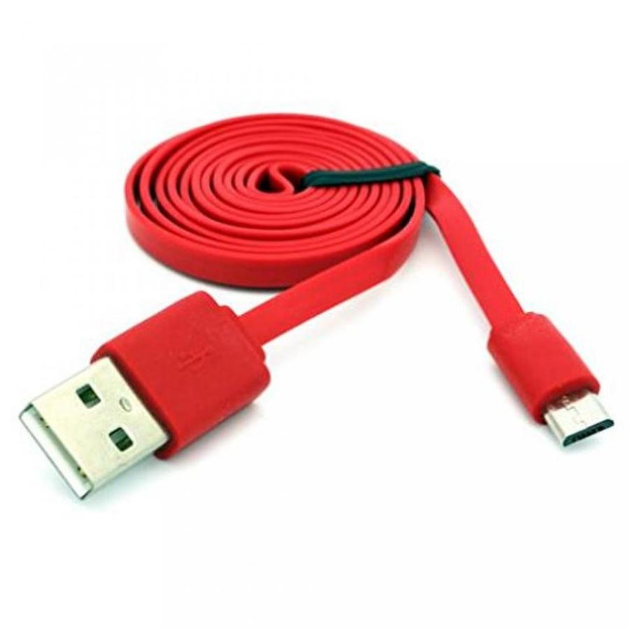 2 in 1 PC Red 6ft Long USB Cable Charger Sync Power Wire Data Transfer ...