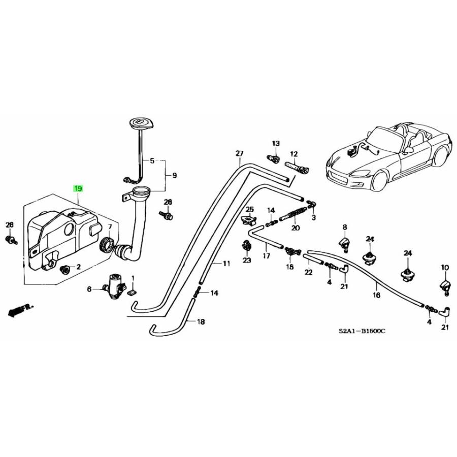 ★ ホンダ 純正 新品 AP1 S2000 『フロント』ウィンド ウォッシャータンク : Global JDM Auto Yahoo!店 - 通販 - Yahoo!ショッピング