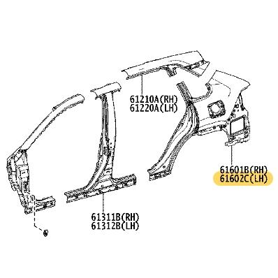★トヨタ純正新品★ハリアー MXUA80 クォーターパネル 『左側』 : Global JDM Auto Yahoo!店 - 通販 - Yahoo!ショッピング