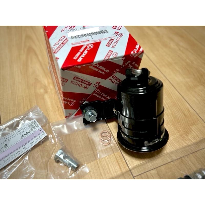 ★ トヨタ 純正 新品 AE85 AE86 燃料フィルター 交換用セット フューエルフィルター 取付ステー 銅ワッシャー ユニオンボルト ...