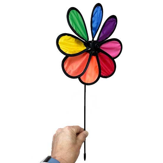 Didakites ウインドミル レインボーフラワー 虹色 花びら ウインドスピナー 風車 かざぐるま ガーデニング ベルギー製 : ソプラノ ...