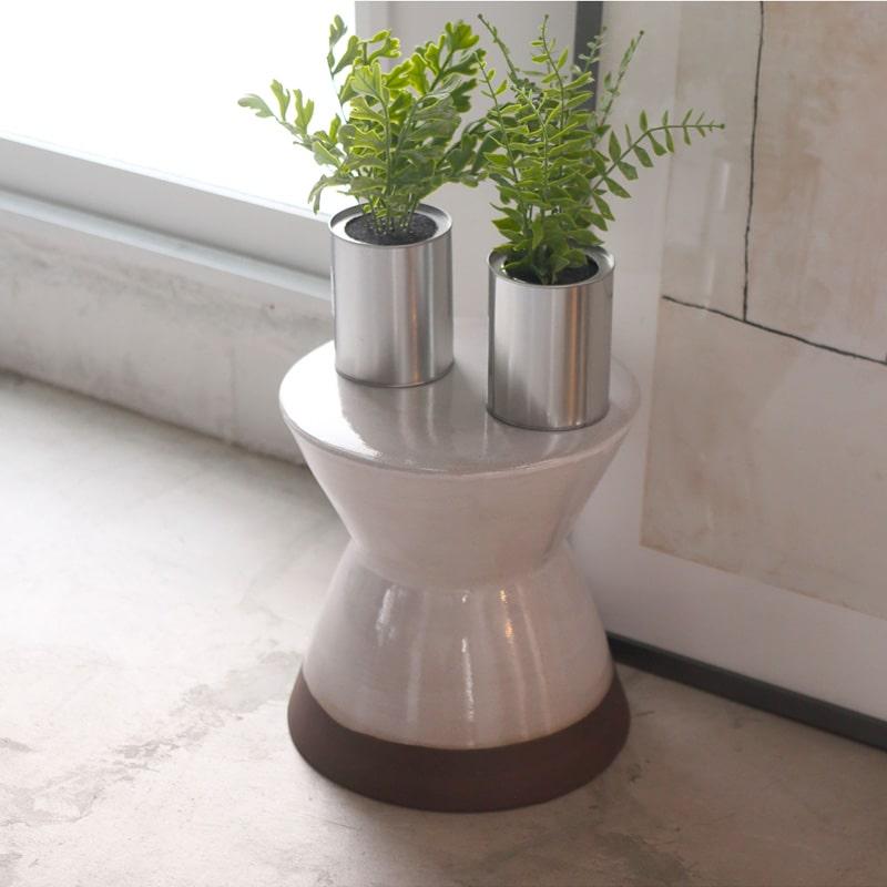 スツール 陶器 フラワーベース 花台 植物置き セラミック 玄関 テラス ガーデン 屋外 おしゃれ 北欧 ホワイト ブラック ブルー イエロー グレー レッド 0440 : Living ...